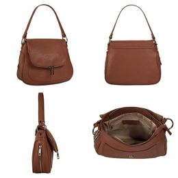 Samantha Look Damen Umh&auml;ngetasche echt Leder, Made in Italy braun