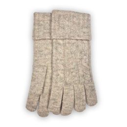 Capelli New York Damen Strickhandschuhe mit Zopfstrickmuster, Feinstrick, breiter Umschlag, w&auml;rmend
