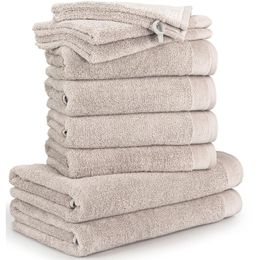Möve MÖVE Handtuch Set »POOLSIDE« 2x Waschlappen, 2x Gästehandtücher, 4x Handtücher und 2x Duschtücher cashmere Obermaterial: 100% Baumwolle