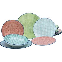 Creatable Teller-Set »Mediterran« traditionelle, keramische Motive Mehrfarbig 0