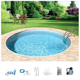 MY POOL BWT Rundpool &raquo;mit sandfarbener Folie f&uuml;r den Karibik Look&laquo; H&ouml;he: 120 cm, inkl. umfangreichem Zubeh&ouml;r, verschiedene Gr&ouml;&szlig;en wei&szlig;/sand...