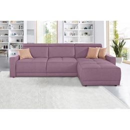 DOMO collection Ecksofa &raquo;Ava mit moderner Sitzheftung & toller Doppelnaht, komfortabel, L-Form&laquo; mit Recamiere, inkl. Federkern, wahlweise mit 