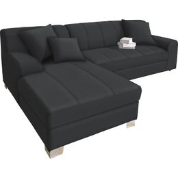 DOMO collection Ecksofa »Turah incl. Zierkissen, moderne Steppung, auch in Leder« wahlweise mit Bettfunktion, Schlafsofa, B/T/H: 239/152/75 cm,...