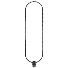 Bruno Banani Herren Kette mit Anh&auml;nger &raquo;Schmuck Geschenk Halskette Scull Totenkopf Venezianerkette&laquo; schwarz