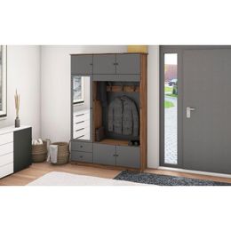 borchardt M&ouml;bel borchardt M&ouml;bel Garderobenschrank &raquo;Kompakta&laquo; H&ouml;he 202 cm grau Holzwerkstoff