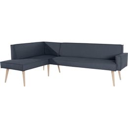 exxpo - sofa fashion Eckbank &raquo;Lungo, moderne Kedernaht, bequem und elegant, hoher Holzfu&szlig;&laquo; hochwertige Detailverarbeitung, frei im Raum stellbar grau 