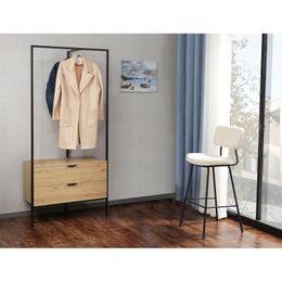 Inosign Garderobenschrank &raquo;Innsbruck&laquo; 1 Stk. tlg. Garderobe mit Kleiderstange & 2 Schubladen - (B/T/H) 85/47/190 cm braun Holzwerkstoff, Metall