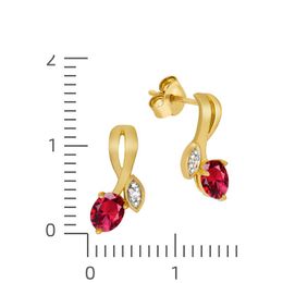 Firetti Damen Paar Ohrstecker &raquo;Schmuck Geschenk Gold 375 Ohrschmuck Farbstein Edelstein Rubin&laquo; mit Rubin, Zirkonia (synth.) rot