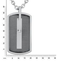 ZEEme Herren Kette mit Anh&auml;nger &raquo;Edelstahl schwarz 50cm L&auml;nge&laquo; silber