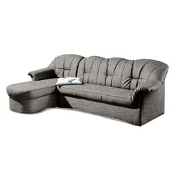 DOMO collection Ecksofa »Papenburg, zeitlose Rückensteppung, elegante Formensprache, L-Form« in großer Farbvielfalt, wahlweise mit Bettfunktion grau