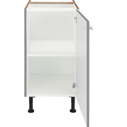 Optifit Unterschrank &raquo;Bern&laquo; 40 cm breit, mit 1 T&uuml;r mit h&ouml;henverstellbaren F&uuml;&szlig;en, mit Metallgriff grau