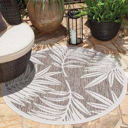 Carpet City Outdoorteppich &raquo;Outdoor 468&laquo; rund 5 mm H&ouml;he UV-best&auml;ndig, Flachgewebe, auch in quadratischer Form erh&auml;ltlich beige Obermaterial: 100%...