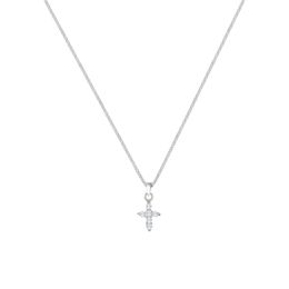 Elli Collierkettchen »Kreuz Zirkonia Weiß 925 Sterling Silber« Silber 45 Halskette für Damen mit Zirkonia perfekt für elegante Anlässe