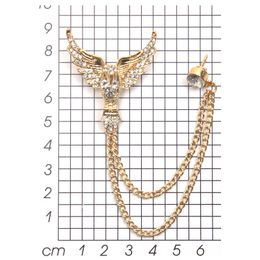 Firetti Damen Brosche &raquo;Schmuck Geschenk Ansteckschmuck Gliederkette Fl&uuml;gel glitzernd&laquo; () mit Glasstein gold