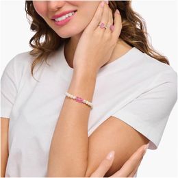 Thomas Sabo Damen Thomas Sabo Armband &raquo;Thomas Sabo x HARIBO Schmuck: Perlenarmband mit Goldb&auml;r&laquo; mit Kristallglas - mit S&uuml;&szlig;wasserzuchtperle wei&szlig;