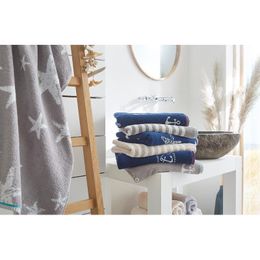 Dyckhoff Handtuch Set &raquo;Maritim, Starfish&laquo; Set 3 Stk. Frottier 2 Handt&uuml;cher (50x100cm), 1 Duschtuch (70x140cm) blau Frottier, Obermaterial: 100% Baumwolle