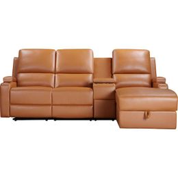 Home Affaire Ecksofa »NAPORI Multimediasofa, 3er Kinosessel XXL, L-Form, 3 Bezugsstoffe« Kinosofa mit Relaxfunktion, Getränkehalter, Staufach und...