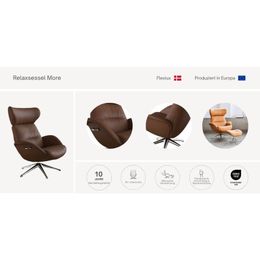 FLEXLUX Relaxsessel &raquo;Fernsehsessel More, ergonomisch, drehbar, robuster Fu&szlig;, Scandi&laquo; Premium Komfort, R&uuml;cken- und Kopfteilverstellung, Drehbar, Fu&szlig; 