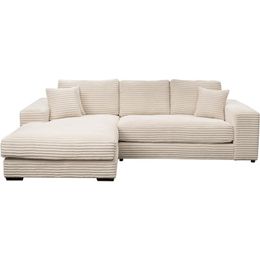 WERK2 Ecksofa »Eden modern und zeitlos, geschmackvolles Sofa, Breite 286cm, L-Form« Design Ecksofa in Cord mit besonders weichem Sitzkomfort Weiß