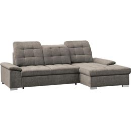 WERK2 Ecksofa &raquo;Carmen, mit Bettfunktion & Bettkasten, optional Sitztiefenverstellung&laquo; mit Sitztiefenverstellung, Struktur weich, beige beige 95% 