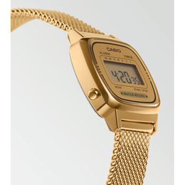 CASIO VINTAGE Damen CASIO VINTAGE Chronograph Quarzuhr, Armbanduhr, Damenuhr, Digitaluhr, Datum, Edelstahlarmband gold
