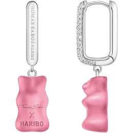 Thomas Sabo Damen Thomas Sabo Single-Creole &raquo;Thomas Sabo x HARIBO Schmuck: Gro&szlig;e Einzel-Creole mit Goldb&auml;r&laquo; mit Kristallglas, Zirkonia (synth.) pink