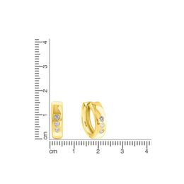 Firetti Damen Paar Creolen &raquo;Schmuck Geschenk Gold 333 Basic, ca. 15,5 mm&laquo; mit Zirkonia (synth.) gold