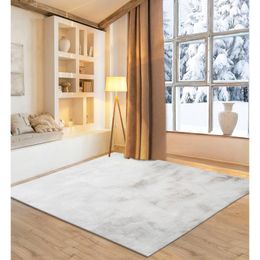 my home Fellteppich &raquo;Guidel&laquo; rechteckig 30 mm H&ouml;he Kunstfell, Kuschelteppich, Uni Farben, super weich, Wohnzimmer silber Obermaterial: 100%...