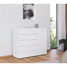 Rauch Schubkastenkommode &raquo;Kommode T&uuml;rkommode Sideboard Kombikommode FLIPP&laquo; Breite 120 cm mit 2 Einlegeb&ouml;den, 1-t&uuml;rig mit 5 Schubladen und Soft-Close-