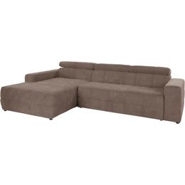 DOMO collection Ecksofa »Brandon große Ausführung B/T/H: 289/177/80 cm, auch in Leder und Cord« mit Kopfteilverstellung, wahlweise...