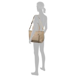 Tom Tailor Damen Tom Tailor Shopper &raquo;Jamila&laquo; ein Platzwunder mit 2-in1-Funktion aus fein genarbtem Lederimtiat beige