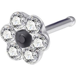 Firetti Nasenpiercing-Set &raquo;Multipack Schmuck Geschenk Edelstahl Piercing Nasenstecker Flower&laquo; mit Preciosa Crystal schwarz Nasenpiercing-Set