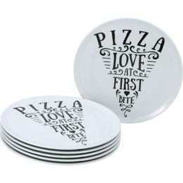 Creatable Pizzateller »Europa In Love, Pizzateller 33 cm 6-tlg« Europäische Qualität weiß