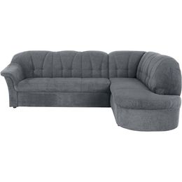 DOMO collection Ecksofa »Pegnitz, elegante Rückensteppung, zeitlose Formensprache, L-Form« wahlweise mit Bettfunktion grau