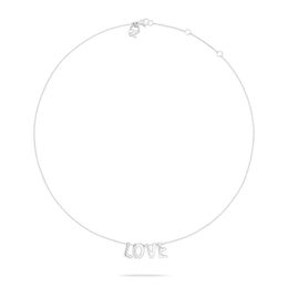 Echtzeit Damen Kette mit Anh&auml;nger &raquo;Schmuck Geschenk Edelstahl Halskette Love Letters&laquo; silber