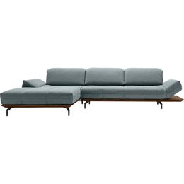 Creation BY ROLF BENZ Ecksofa &raquo;CR.420, Designecksofa, L-Form&laquo; in 2 Qualit&auml;ten, Holzrahmen in Eiche Natur oder Nu&szlig;baum, Breite 313 cm blau