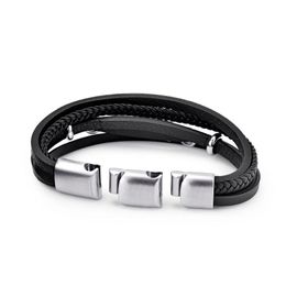 Fynch-Hatton Herren Fynch-Hatton Lederarmband &raquo;Schmuck Geschenk Armband The Layering&laquo; schwarz