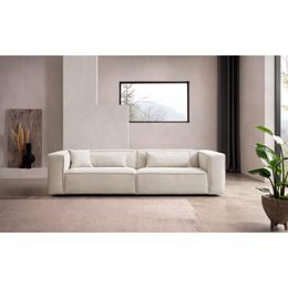 LeGer Home by Lena Gercke 3-Sitzer &raquo;PIARA, Couch mit Kedernaht, Sofa in Cord, Leinenoptik o. Strukturstoff&laquo; schwarze F&uuml;&szlig;e, bequemer Sitzkomfort...