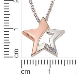 Firetti Damen Kette mit Anh&auml;nger &raquo;Schmuck Geschenk Silber 925 Halsschmuck Halskette Panzerkette Stern&laquo; mit Zirkonia (synth.) rosa