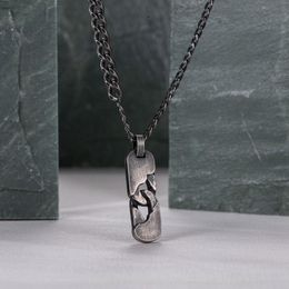 Firetti Herren Kette mit Anh&auml;nger &raquo;Schmuck Geschenk Edelstahl Halsschmuck Halskette Panzerkette Vintage&laquo; schwarz