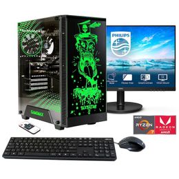 Hyrican Gaming-PC-Komplettsystem »Rockstar SET02174« 23, 8 ′′ AMD Ryzen 7 Radeon Graphics 16 GB RAM 2.000 GB SSD Windows 11, inklusive 24" Monitor...