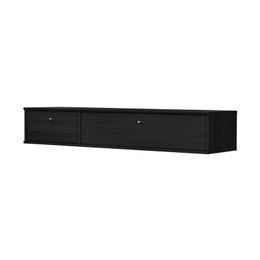 TV-Board &raquo;Mistral Fernsehschrank, Medienm&ouml;bel, H&auml;ngend,&laquo; Schublade und Klappt&uuml;r, Lowboard, B: 133 cm schwarz MDF, Massivholz, Spanplatte