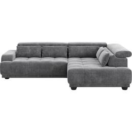 COTTA Ecksofa &raquo;Jade - L Form, Sitzbreite 201 cm&laquo; inkl. Kopfteilverstellung und Nierenkissen, PUR-Schaumpolsterung 92% POLYESTER (PES) / 8% POLYAMID (
