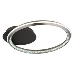 Globo LIGHTING LED Deckenleuchte &raquo;ALAINA&laquo; LED-Modul 1 Stk. warmwei&szlig; - kaltwei&szlig; Deckenlampe, Kristalle, Wohnbereich, rund grau