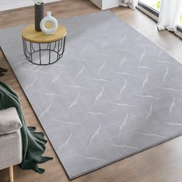 the carpet Teppich &raquo;Rio&laquo; rechteckig 8 mm H&ouml;he weicher Wohnzimmer Teppich rutschfest 3D-Optik Grau Obermaterial: 100% Polyester B : 200 cm 1 Stk.