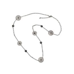 Firetti Damen Lange Kette &raquo;Figaro Blume&laquo; grau