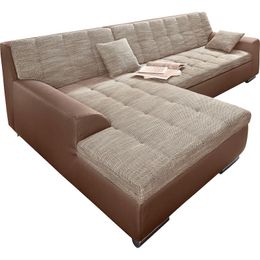 DOMO collection Ecksofa »Treviso viele Bezüge, auch in Cord, L-Form, B/T/H: 267/80/83 cm« wahlweise mit Bettfunktion, incl. Zierkissen, hochwertige...