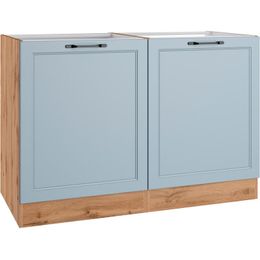 KOCHSTATION Sp&uuml;lenschrank &raquo;KS-Lana&laquo; Breite 120 cm blau Holzwerkstoff, MDF