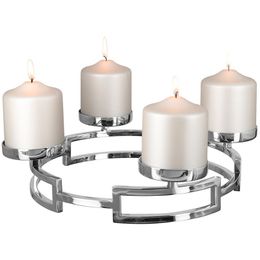 Fink Kerzenleuchter &raquo;HOMMAGE, Weihnachtsdeko&laquo; aus Edelstahl, 4-flammig, Adventsleuchter silberfarben