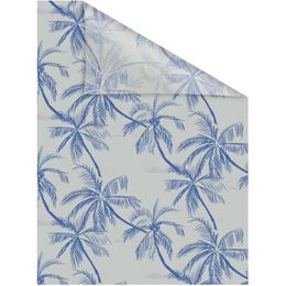 LICHTBLICK ORIGINAL Fensterfolie &raquo;Fensterfolie selbstklebend, Sichtschutz, Blueprint Palms - Blau&laquo; 1 Stk. blickdicht glatt statisch haftend blau 